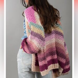SAACHI | Sweaters | Saachi Mayflower Stripe Crochet Cardigan | Poshmark
